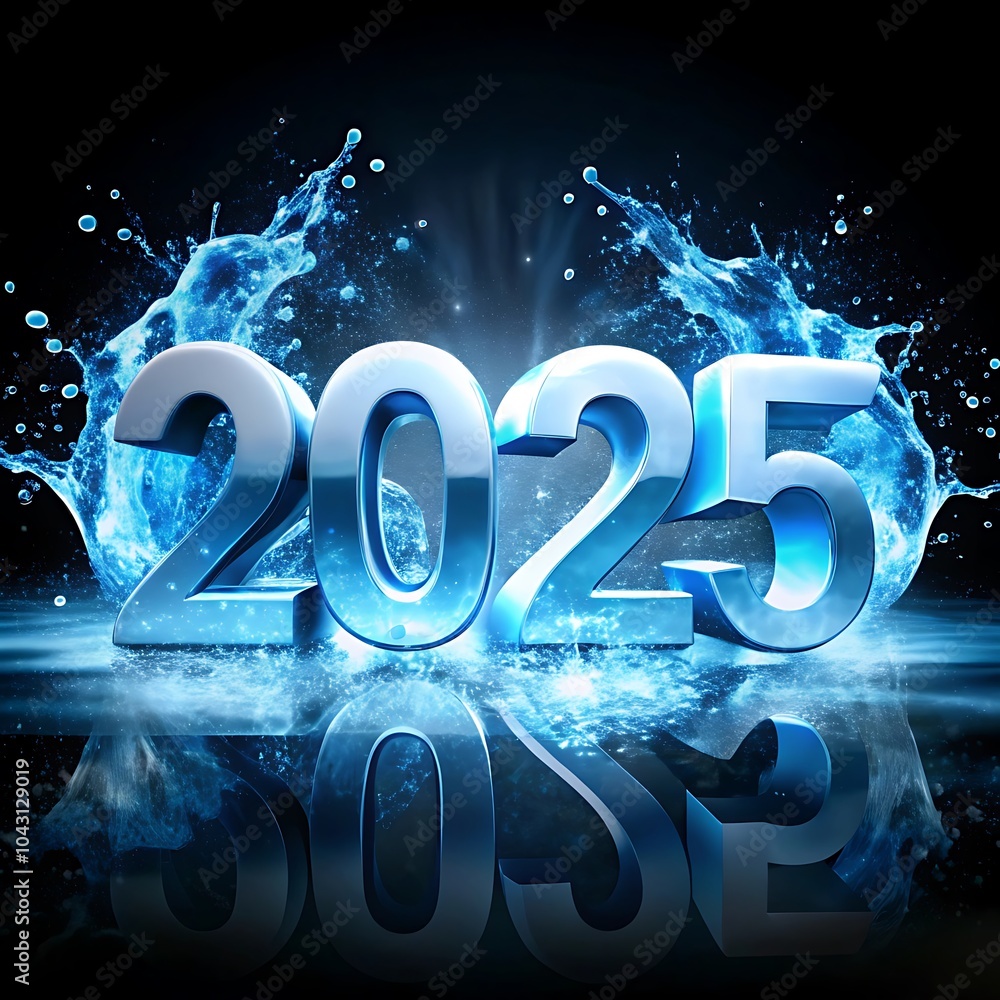 Happy New Year 2025 design a bold and modern graphic featuring the ...