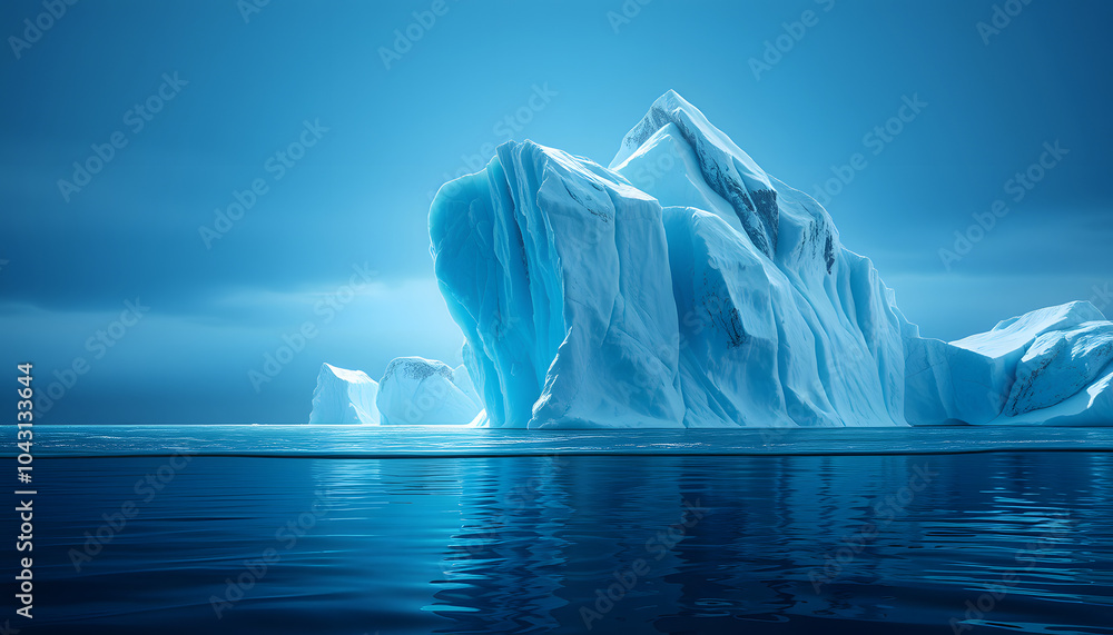 Discover your hidden potential concept with iceberg isolated with white ...