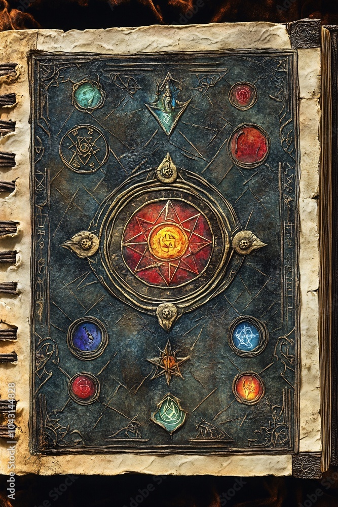 Mystical grimoire an enigmatic compilation of arcane symbols and ...