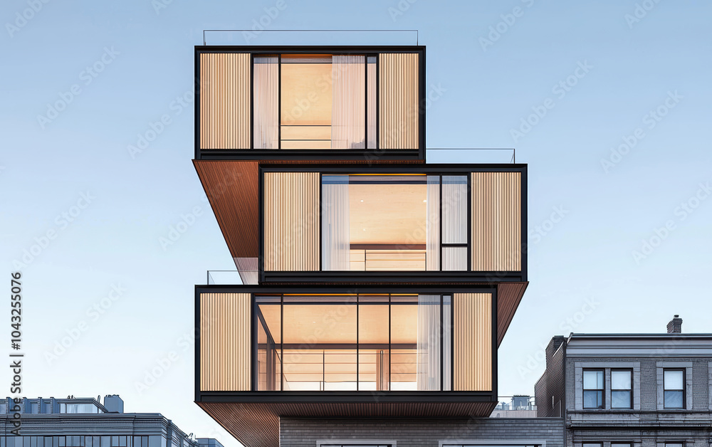 Advanced digital model of a residential building with blueprint details ...