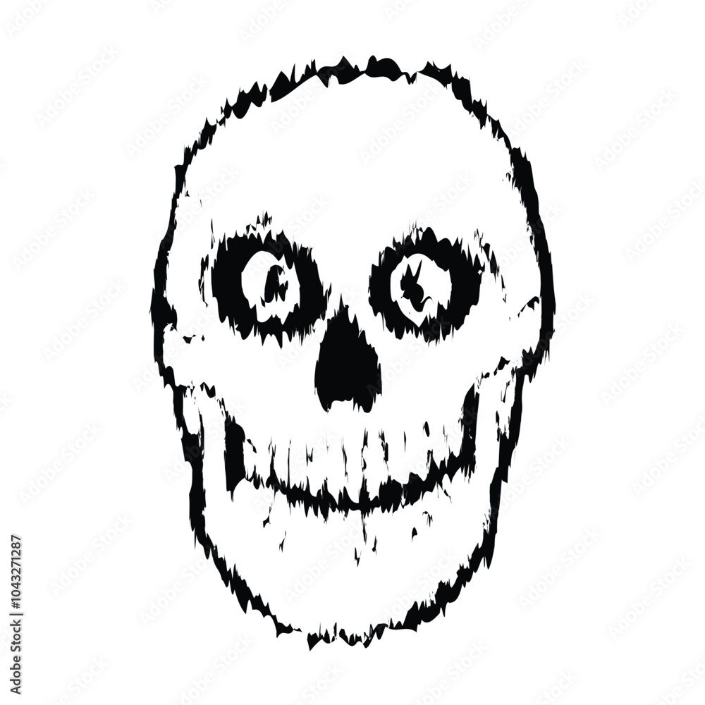 Vector Tracing illustration of skull head on white background. Logo ...