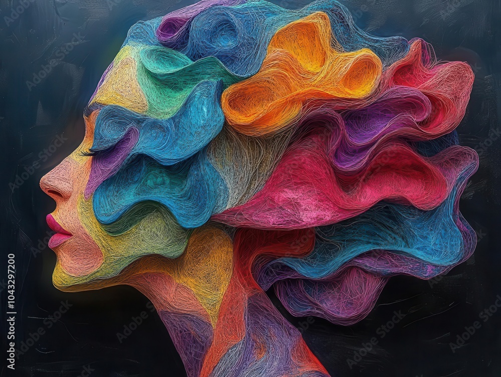 abstract visualization of overthinking depicted through a chaotic ...
