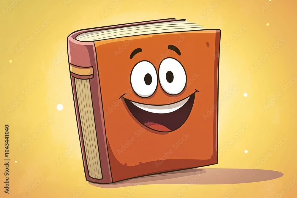Cartoon Book Cover with Smiling Face: A Fun and Vibrant Design for Kids ...