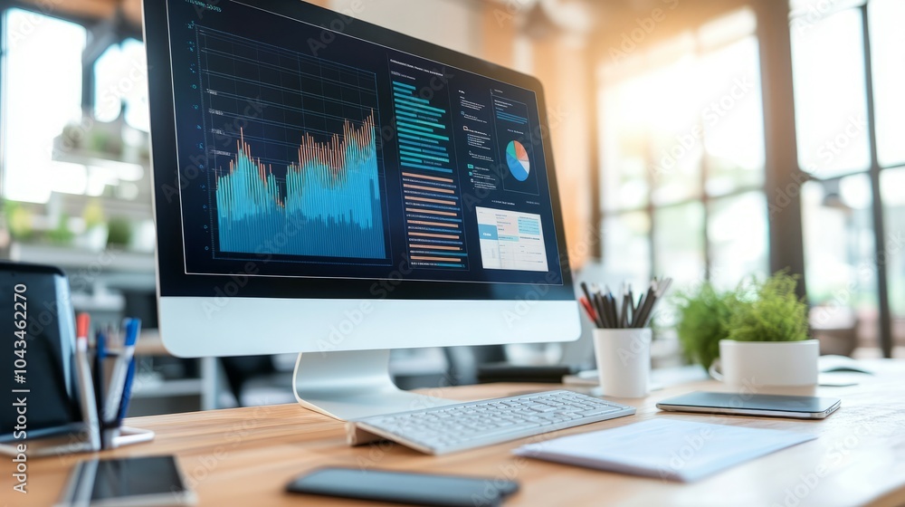 Customer retention strategies being planned on a computer screen, with ...