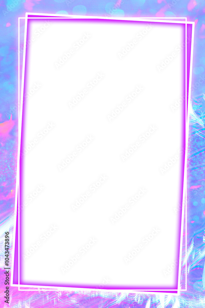 Purple neon frame png glitch holographic plastic texture background ...