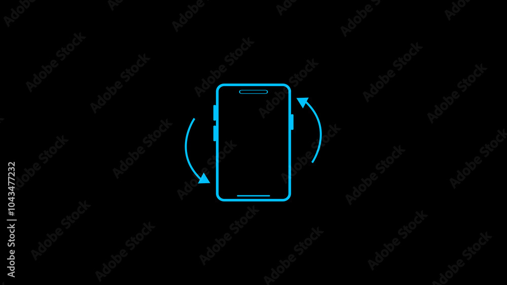 mobile phone rotate icon set in line style device rotation with arrow ...