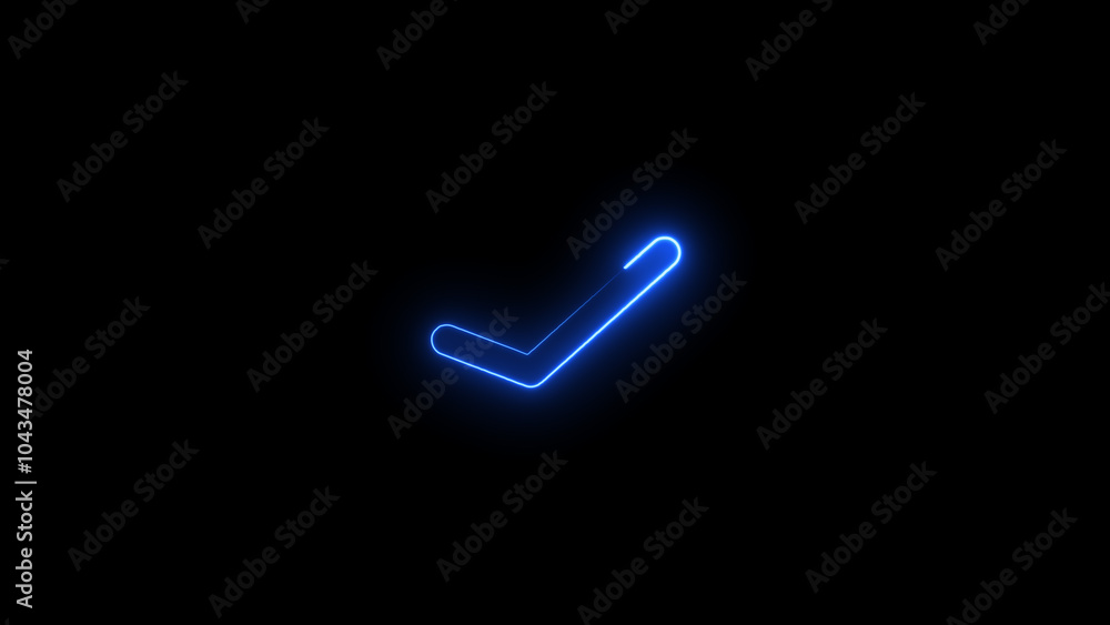 Green check mark Neon Sign Vector. Check list button neon signboard ...