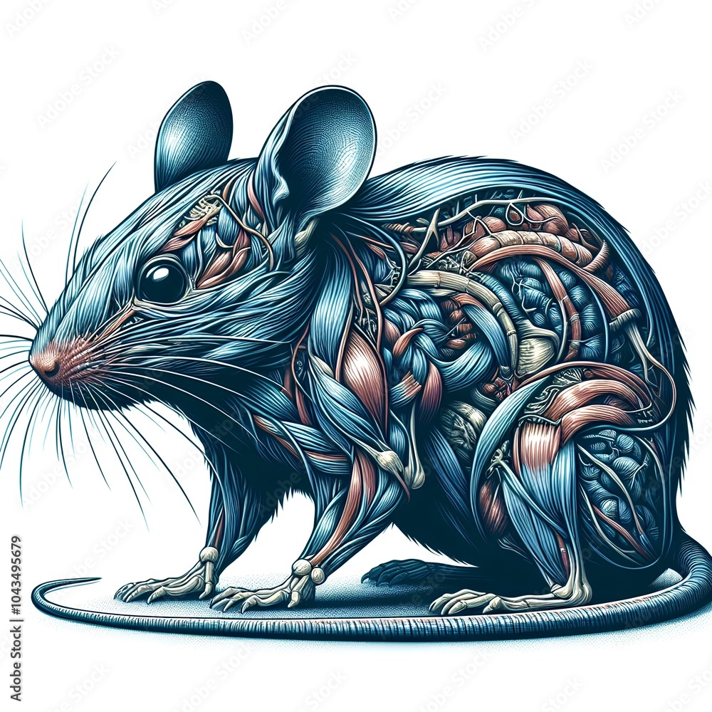 anatomical illustration of the mouse, illustration should reveal ...