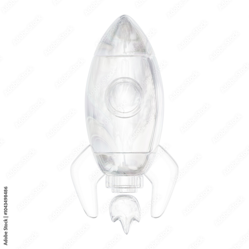 Rocket icon png sticker, 3D crystal glass, transparent background Stock ...