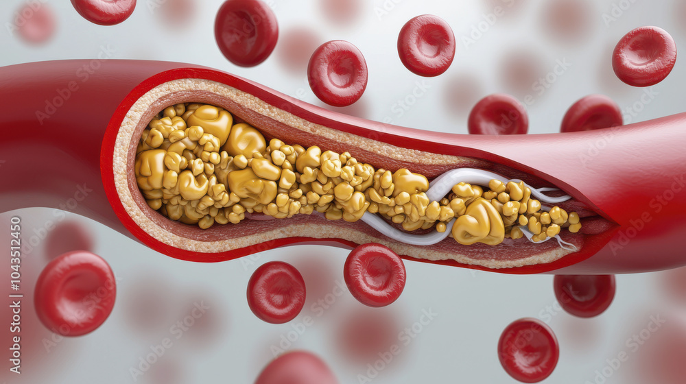 detailed diagram illustrating atherosclerosis in human artery ...