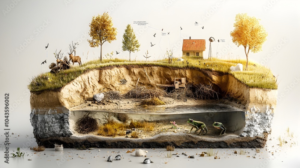 Captivating 3D Cross Section Unveils the Diverse Aquatic Life and ...