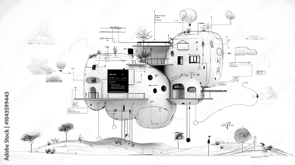 Cross section of a website wireframe displaying the stacked layout and structure of key ...