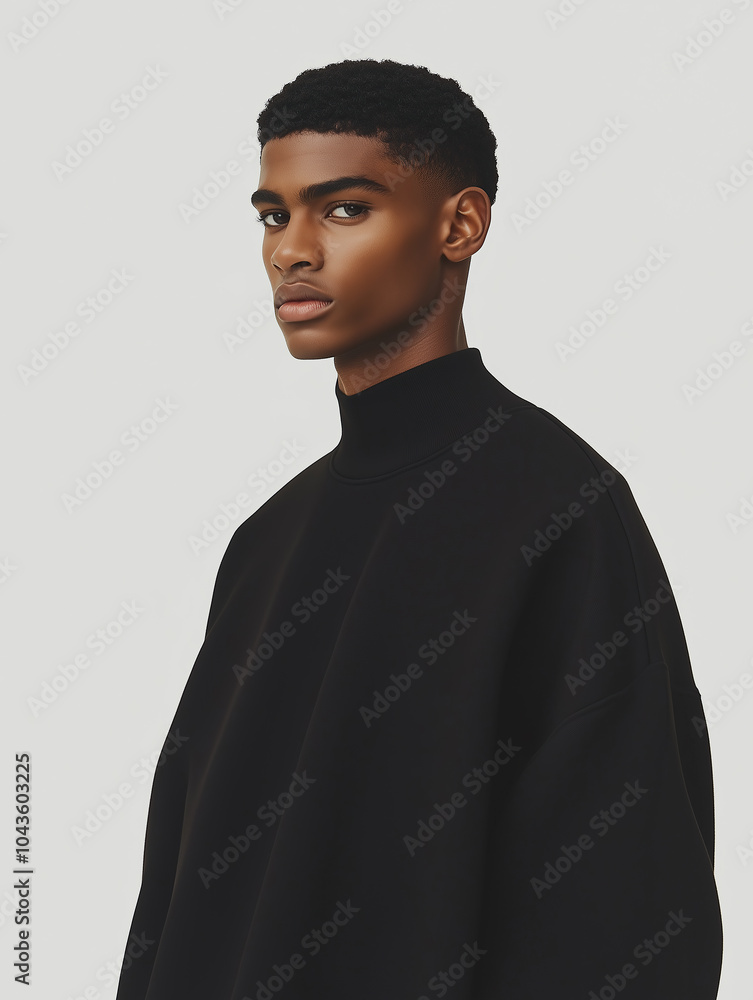 Male fashion concept. Portrait of a handsome afro-american young male ...