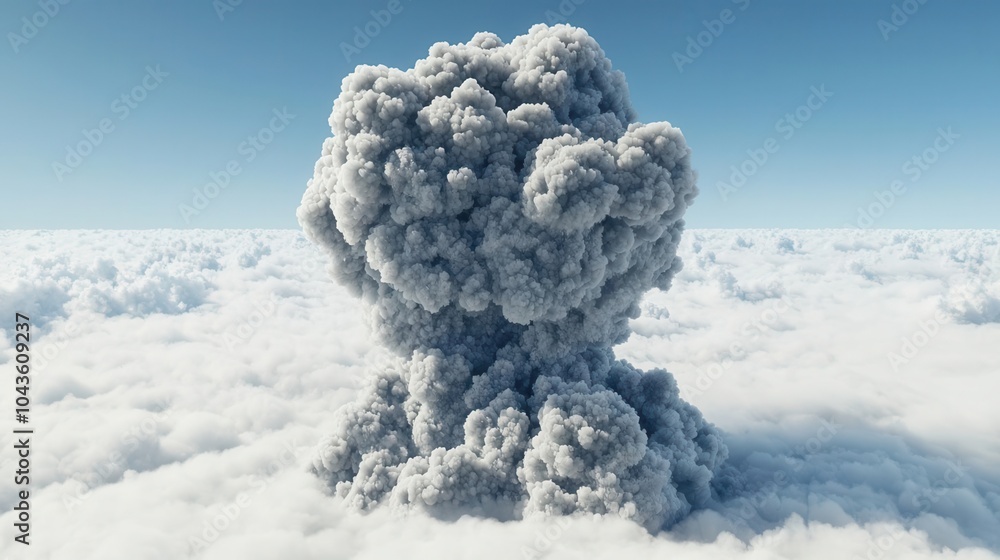 Volcano ash cloud spreading across the sky after eruption, volcano ash ...