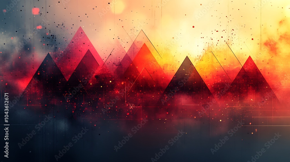 Dynamic geometric design lines and triangles representing phases of ...