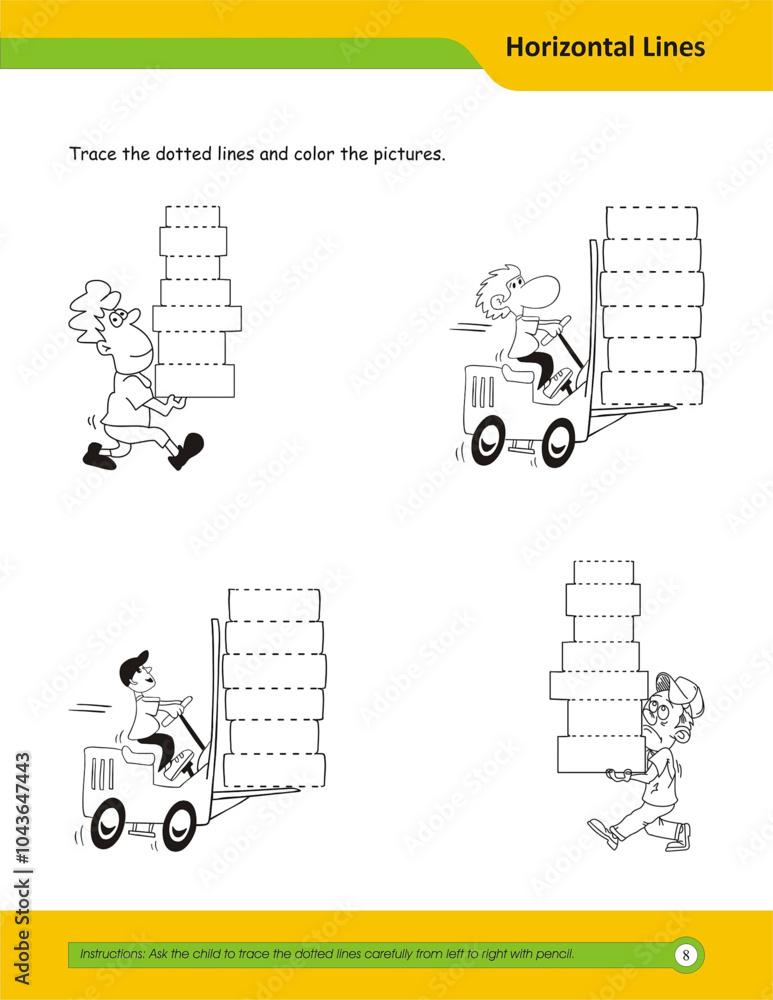 Prewriting skills, line practice sheet for kindergarten, Handwriting ...