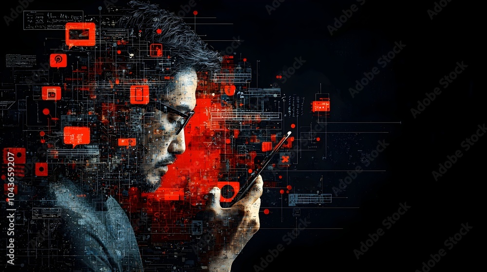 Detailed cut through visualization of a social media platform s inner workings showcasing the ...