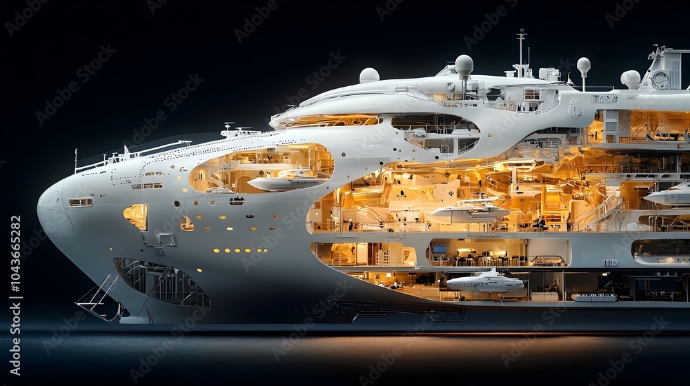[BAA] å_Intricate 3D cross section rendering of a modern cruise ship s ...