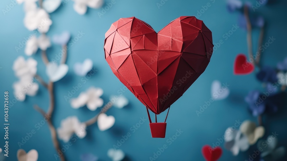 Step by step guide for creating a paper heart shaped hot air balloon ...