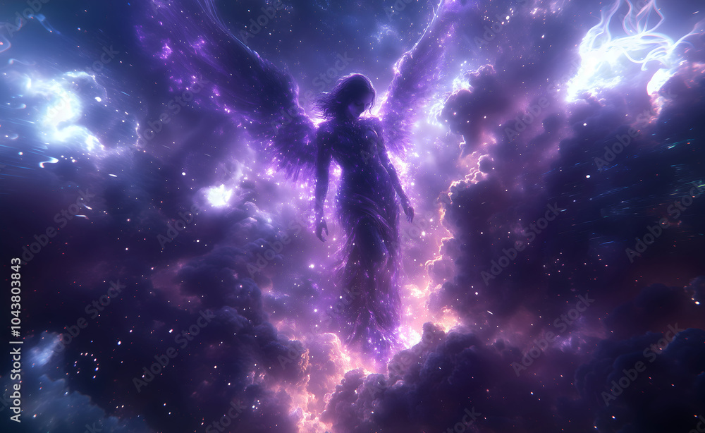 Violet angel, seventh ray of light (Archangel Zadkiel), representing ...