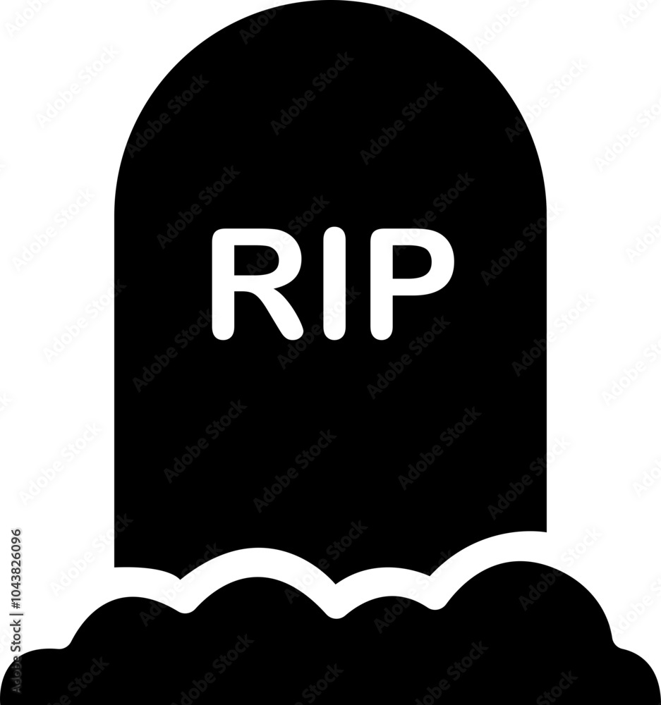 Grave tombstone flat icon. Gravestone memorial illustration. Cemetery ...