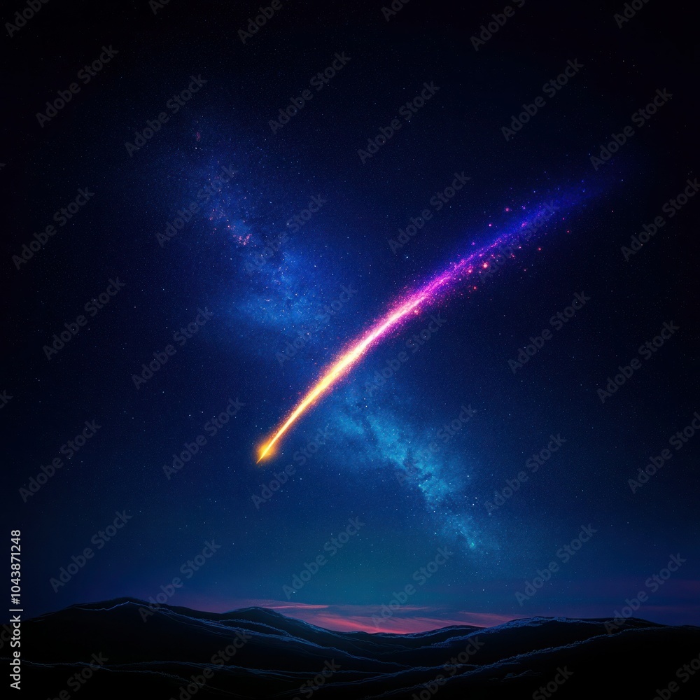Starry Night: Milky Way Galaxy and Falling Star Photoshop Overlay for ...