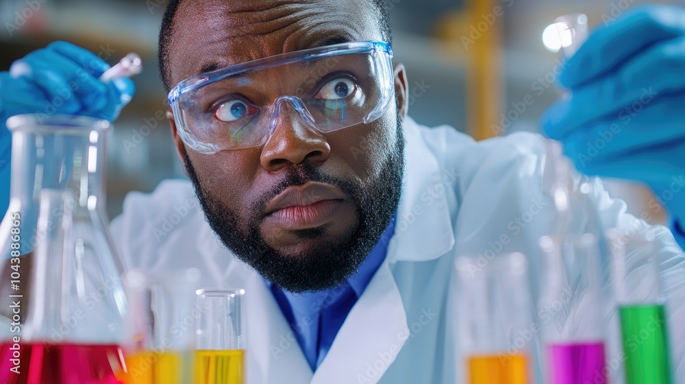 Conducting Laboratory Experiment with Chemical Reactions Stock Photo ...