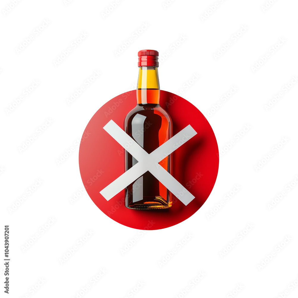 no alcohol sign with a bottle crossed out, symbolizing prohibition ...