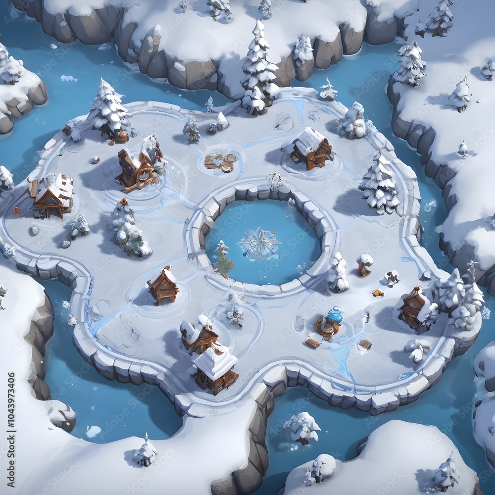 DnD Battlemap Arctic Base Map: A detailed battle map set in the Arctic ...