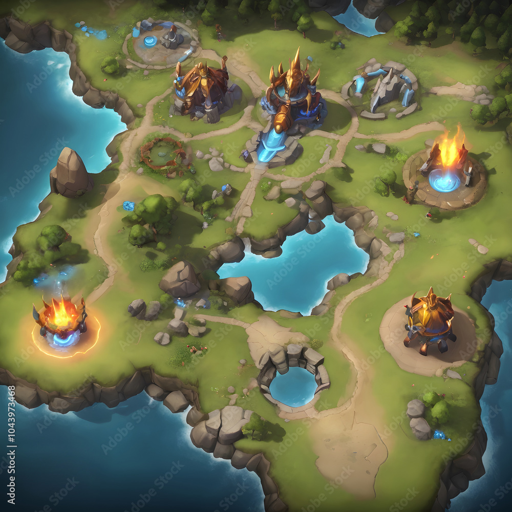 DnD Battlemap Map: Detailed Battle Map. Stock Illustration | Adobe Stock