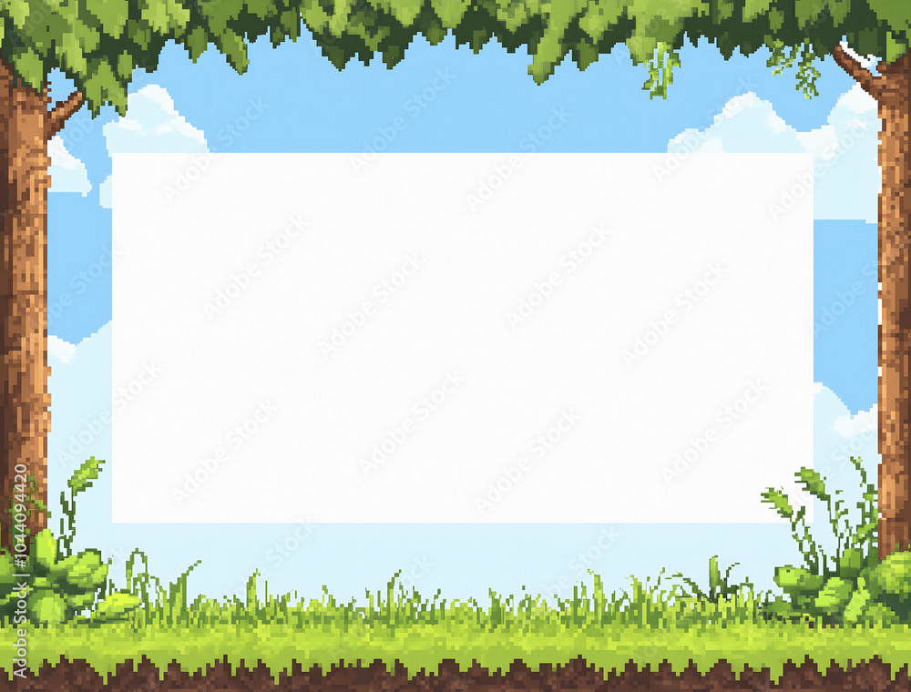 Abstract Square Pixel Mosaic Background With 8 Bit Grass, Ground And ...