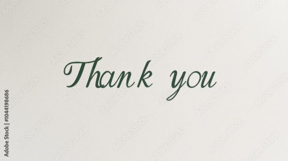 Elegant cursive thank you message in a simple font, featuring a green ...