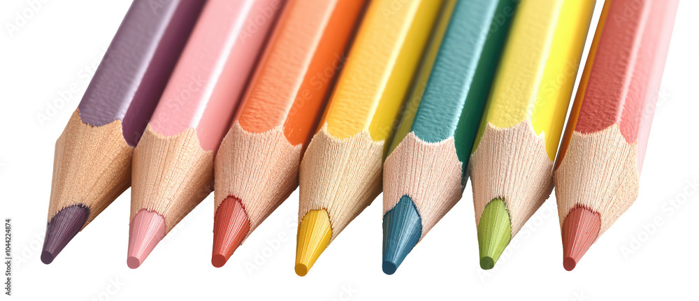 Various different wooden rainbow color pencils set collection on ...