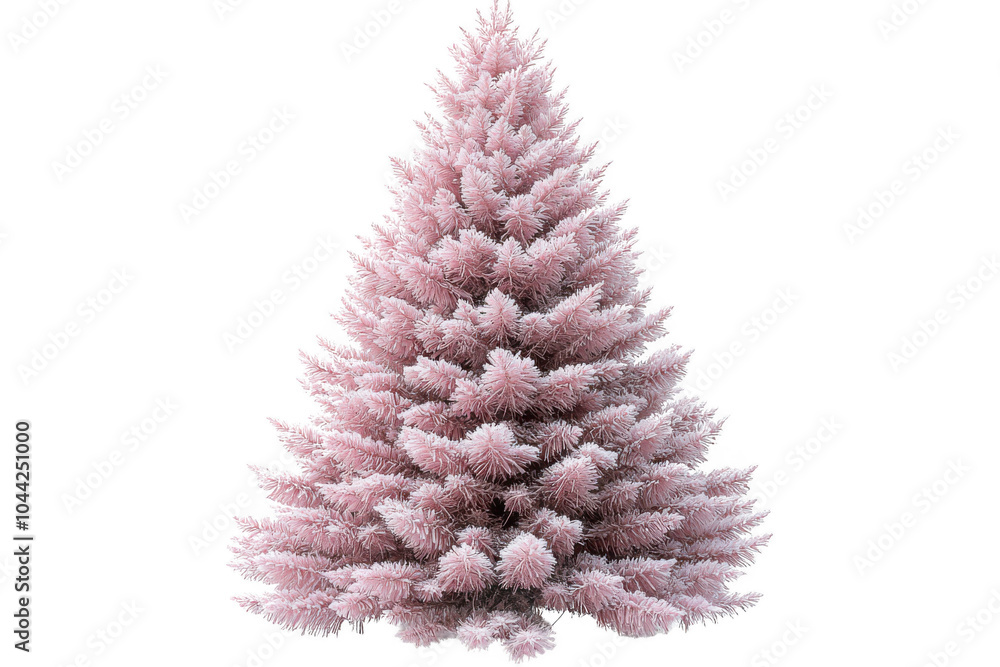 Pink White Pine Christmas tree isolated on transparent background, png ...