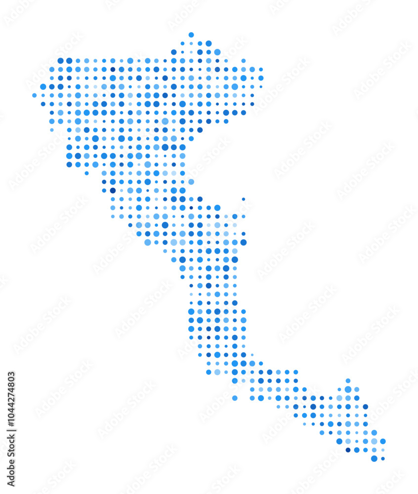 Corfu Dot Map. Island digital style shape. Corfu vector image. Island ...