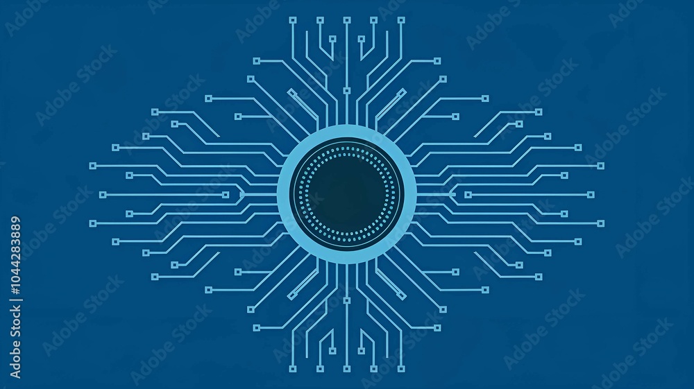 blue digital microchip design concept showcasing modern technology ...