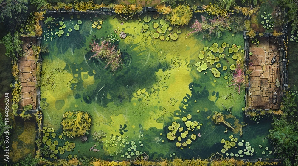 Venomous Swamp Encounter Board: Realistic Battlemap Design Featuring ...