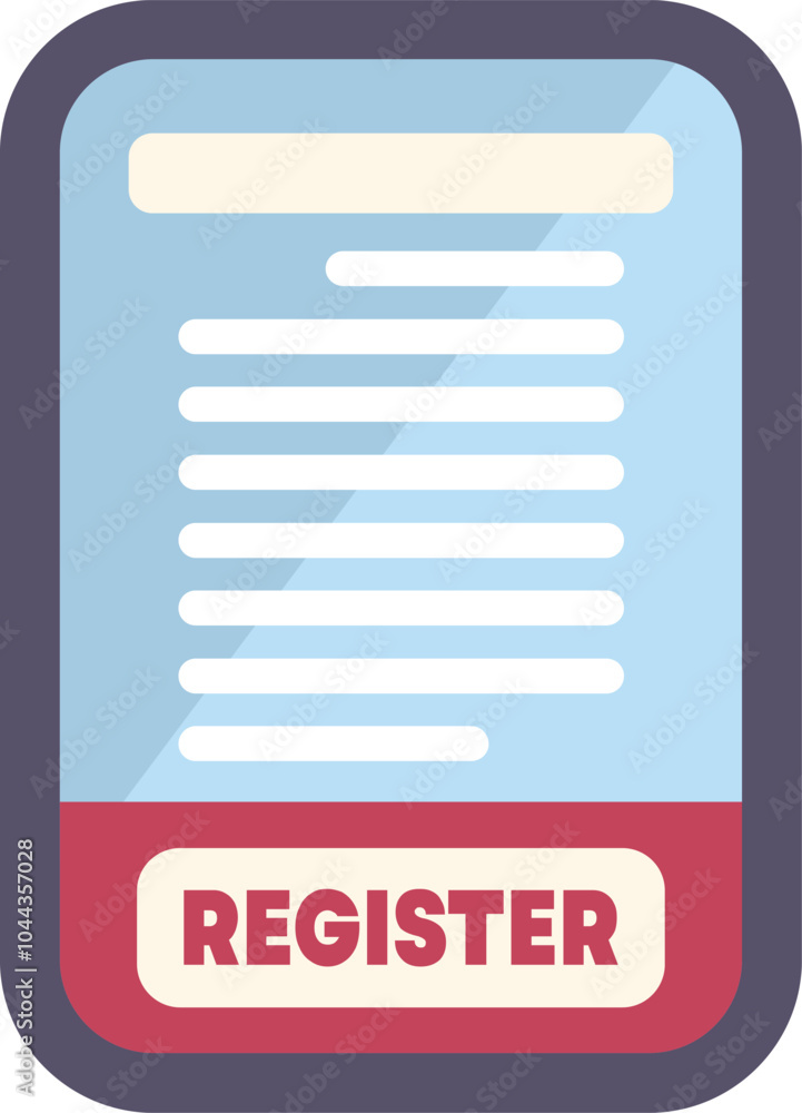 Smartphone showing online registration form with button, concept of ...