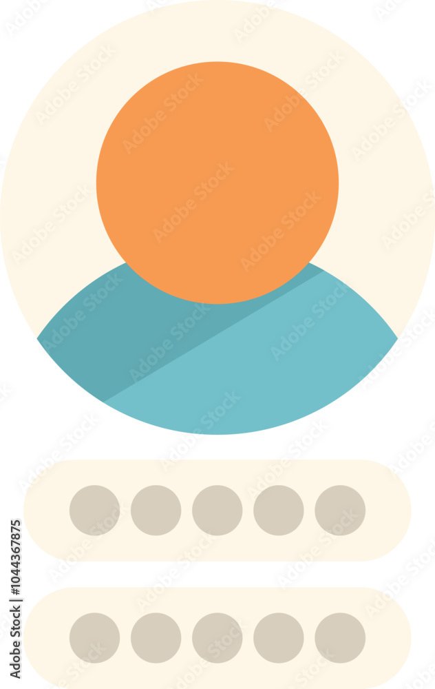 User profile icon is shown with a password underneath, illustrating the ...