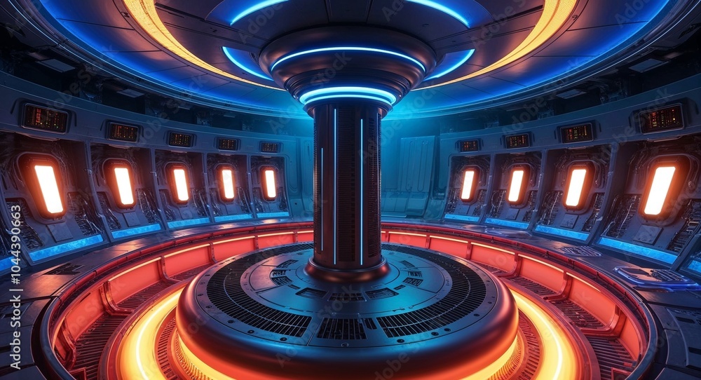 Energy core chamber with pulsating lights and power management systems ...