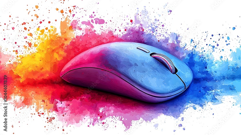 Computer mouse seamlessly merging and transforming into a digital ...