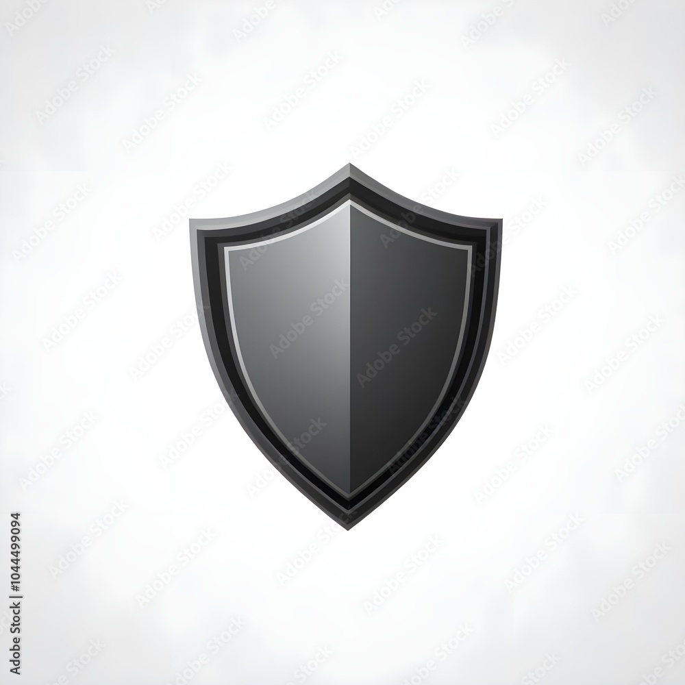 shield icon, black shield 3d logo icon, bold black shield vector ...