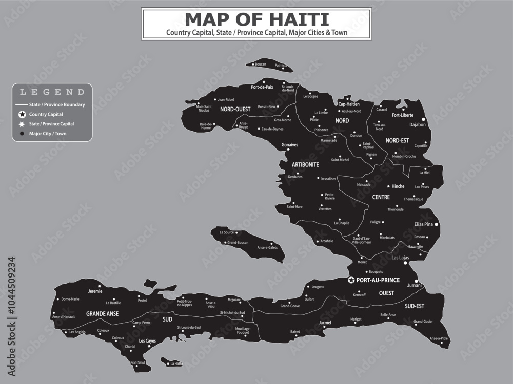 American Countries Geography Political map. Political map of country ...