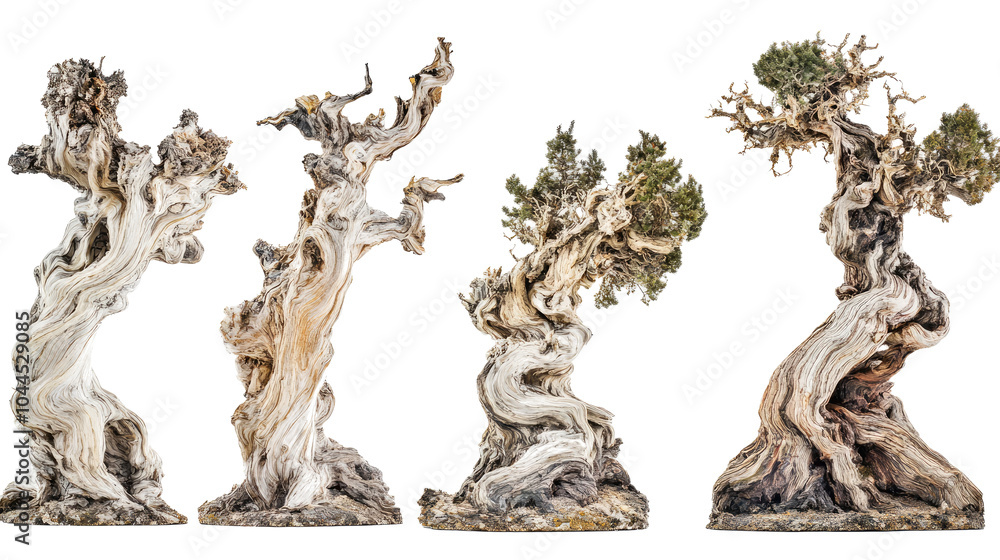 Oak Trees of Different Growth Stages on Transparent Background ...