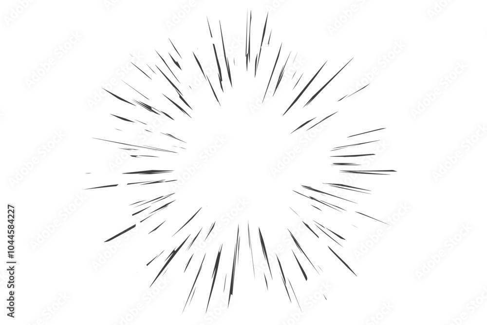 Manga speed lines effect. Comic radial vector superhero background with ...