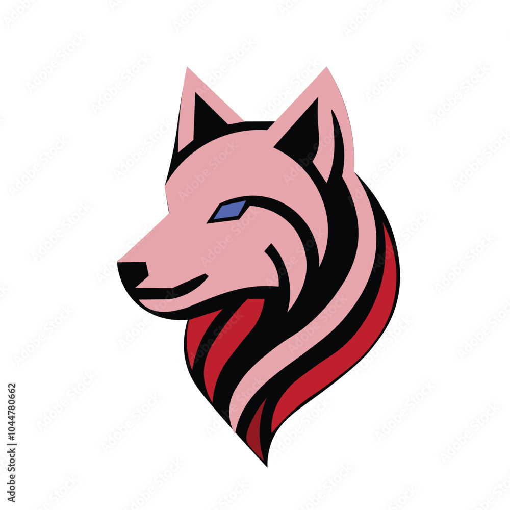 red wolf team esport Wolf head logo wolf mascot logo icon face emblem ...