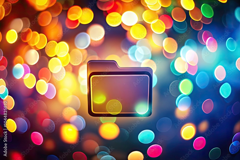 Stunning Bokeh Effect with Colorful Folder Icon for Digital ...