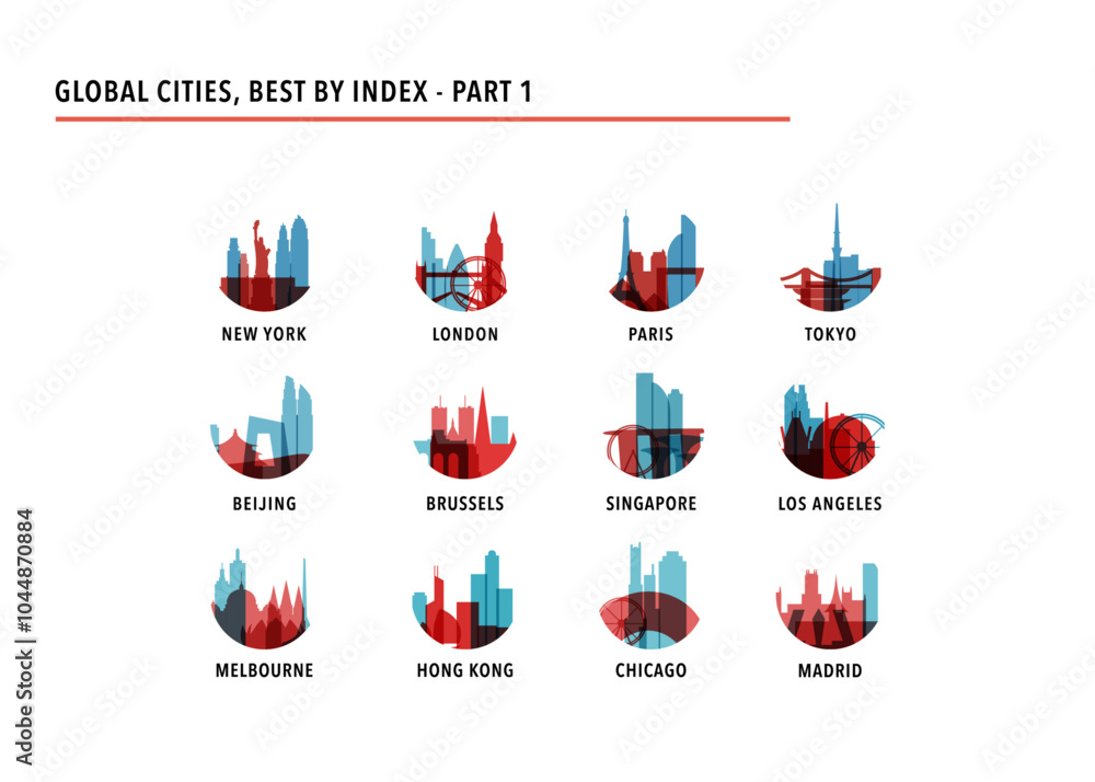 Best global cities logos, icons for infographics, index, presentation ...