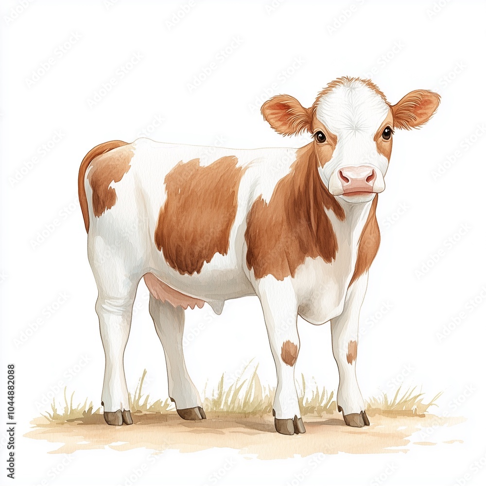 watercolour clipart of a dairy cow Stock Illustration | Adobe Stock