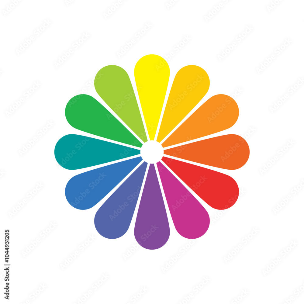 Color wheel flower. primary, secondary, tertiary colors. Color theory ...